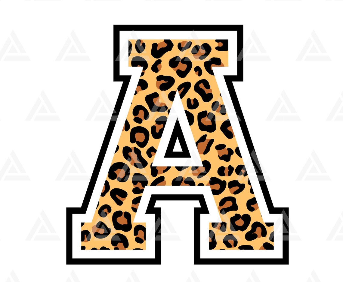 Leopard A Letter Monogram Svg Cheetah A Letter Svg College - Etsy