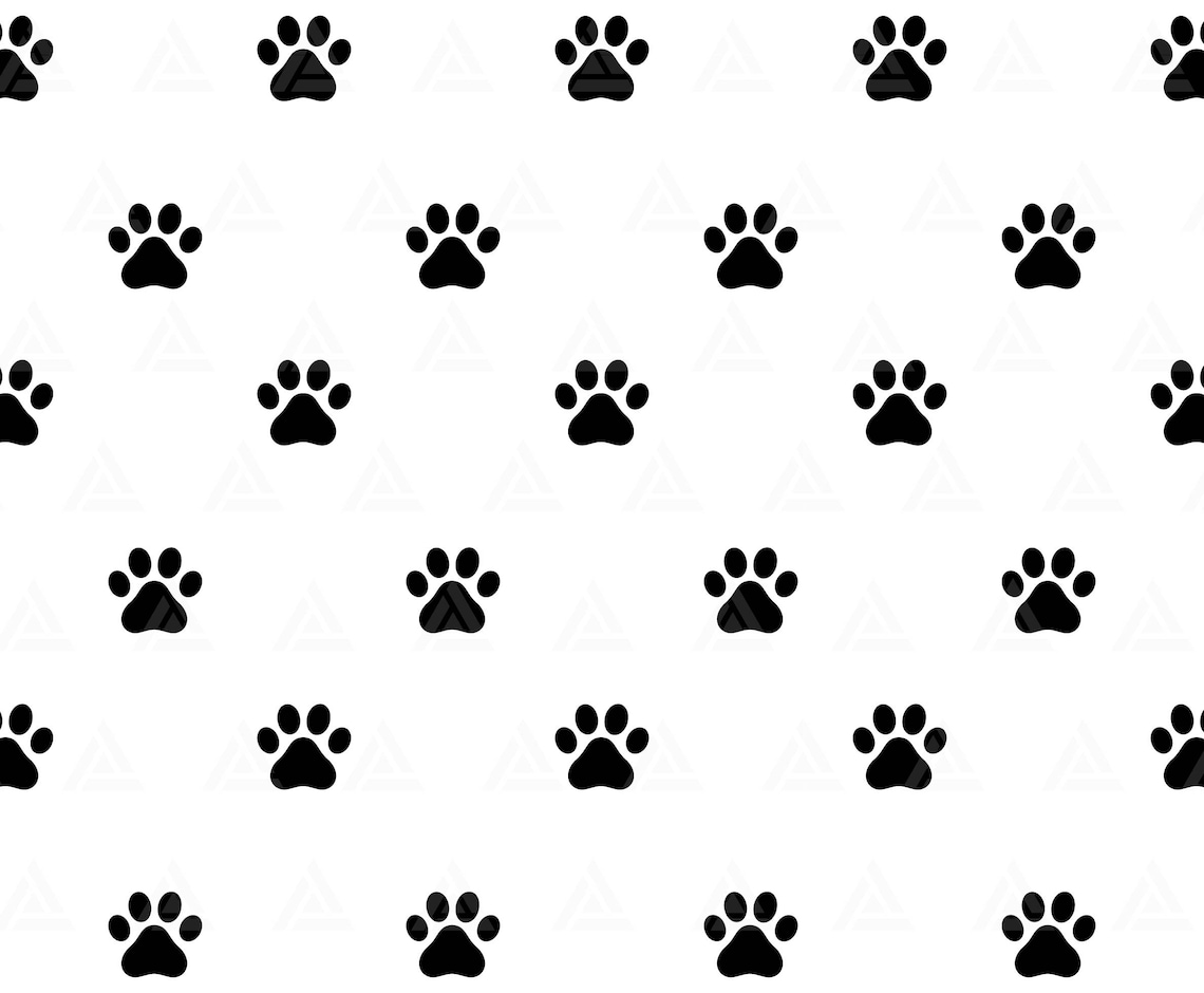 Cat Paw Print Pattern Svg Seamless Kitty Footprint Pattern - Etsy