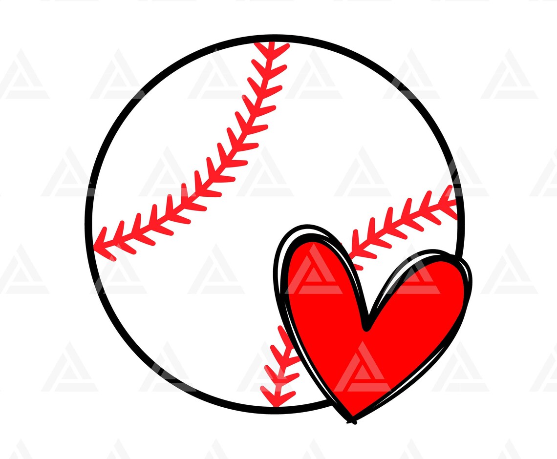 Baseball Heart Svg Red Stitch Svg Baseball T-shirt Cheer - Etsy