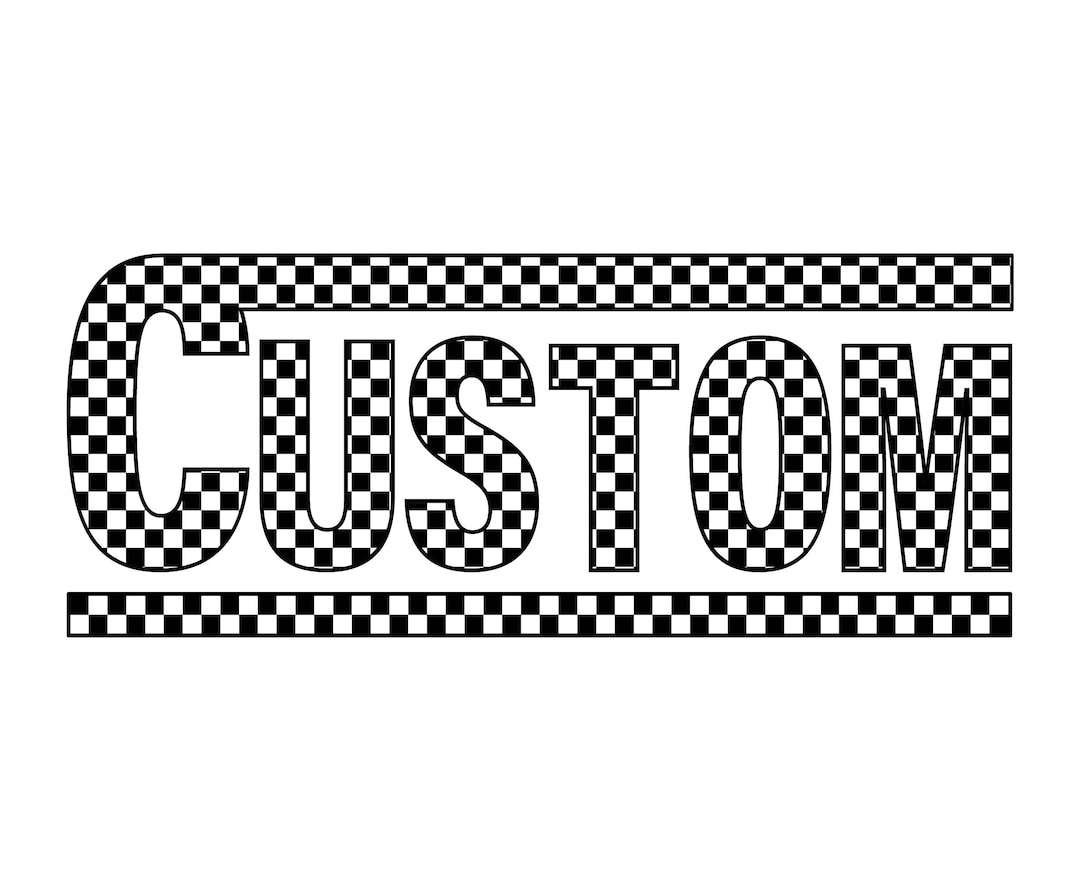 Custom Checkered Text Svg, Personalized Racing T-shirt Design, Race ...