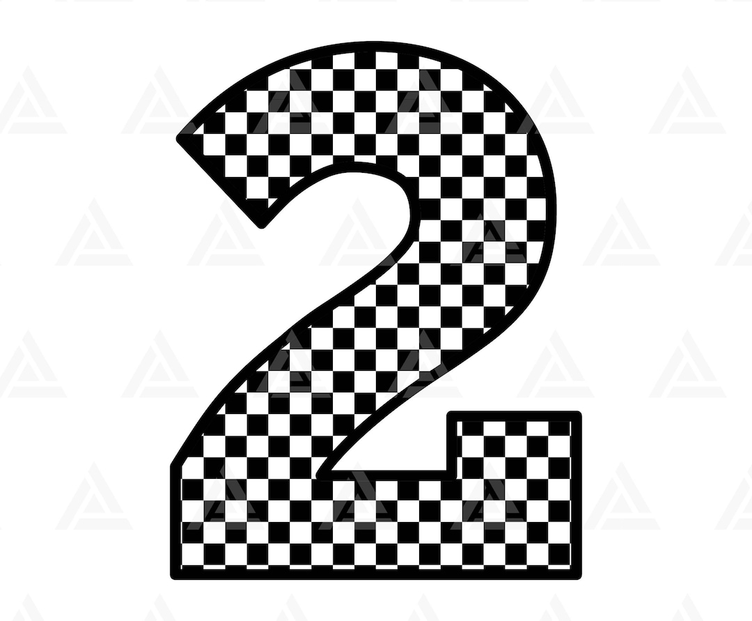 Checkered Number Two Svg, Checkered 2 Svg, Checkerboard Svg, Checkers Square Pattern. Cut File ...