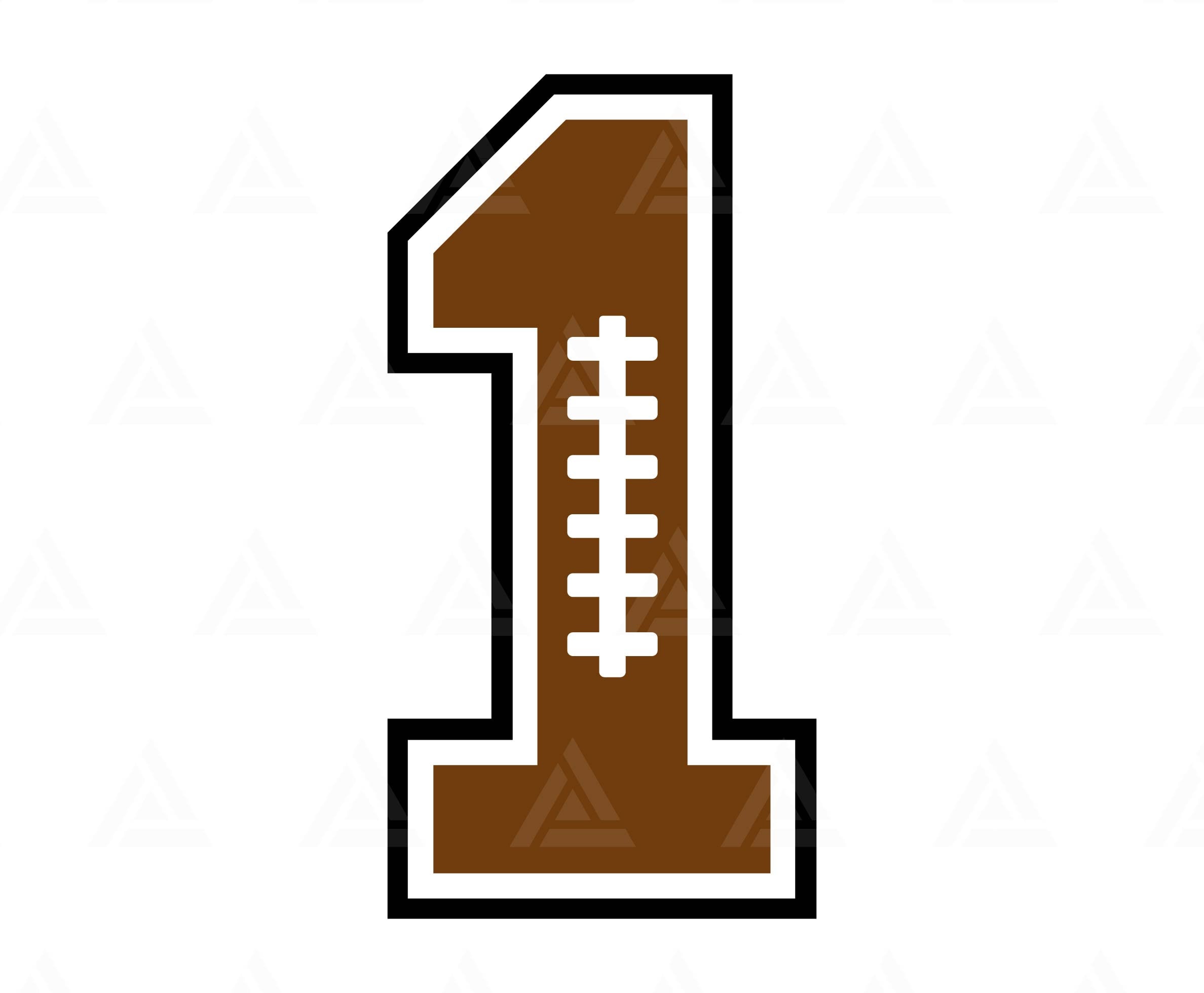 Football Number One Svg, First Birthday Svg, Football One Png, Football ...