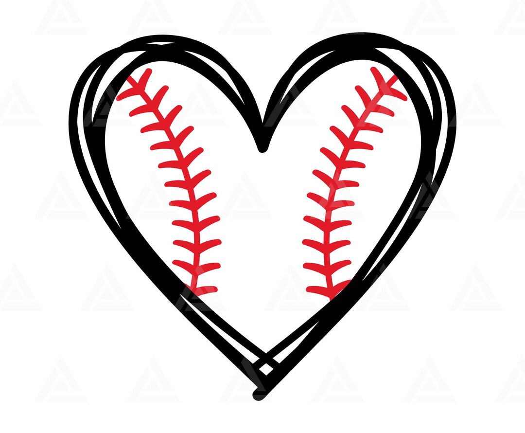 Baseball Heart Svg, Baseball Png, Baseball Stitch, Baseball T-shirt ...