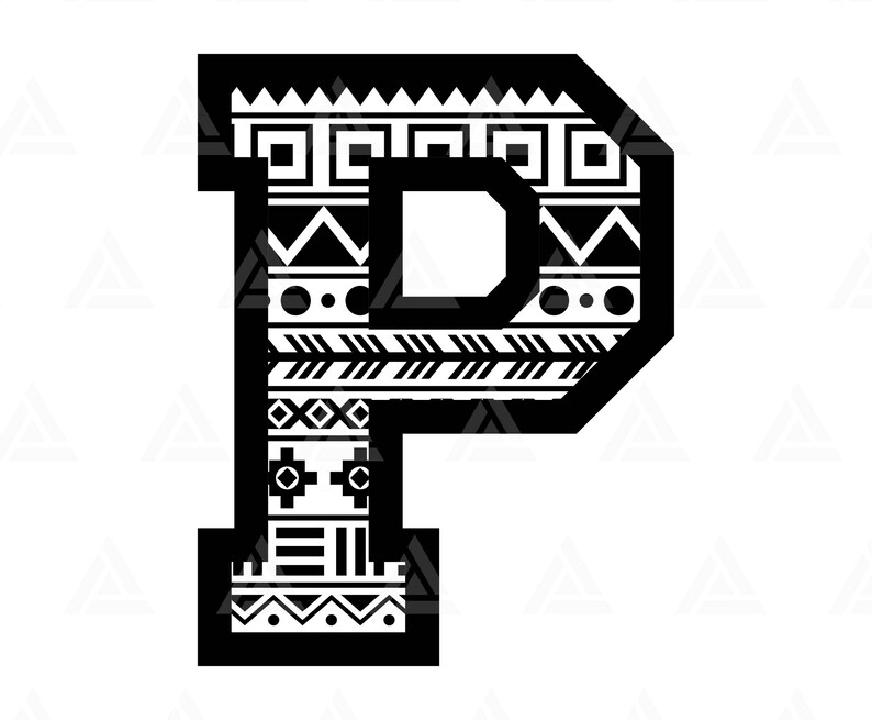 Tribal P Letter Svg Aztec P Letter Svg Tribal Aztec - Etsy