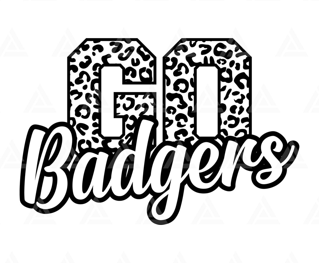 Go Badgers Leopard Svg, Go Badgers Football Svg, Run Badgers Svg, Cheer ...