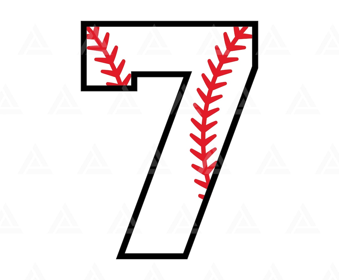 Baseball Jersey Number Seven Svg, Seventh Birthday Svg, Baseball Seven ...