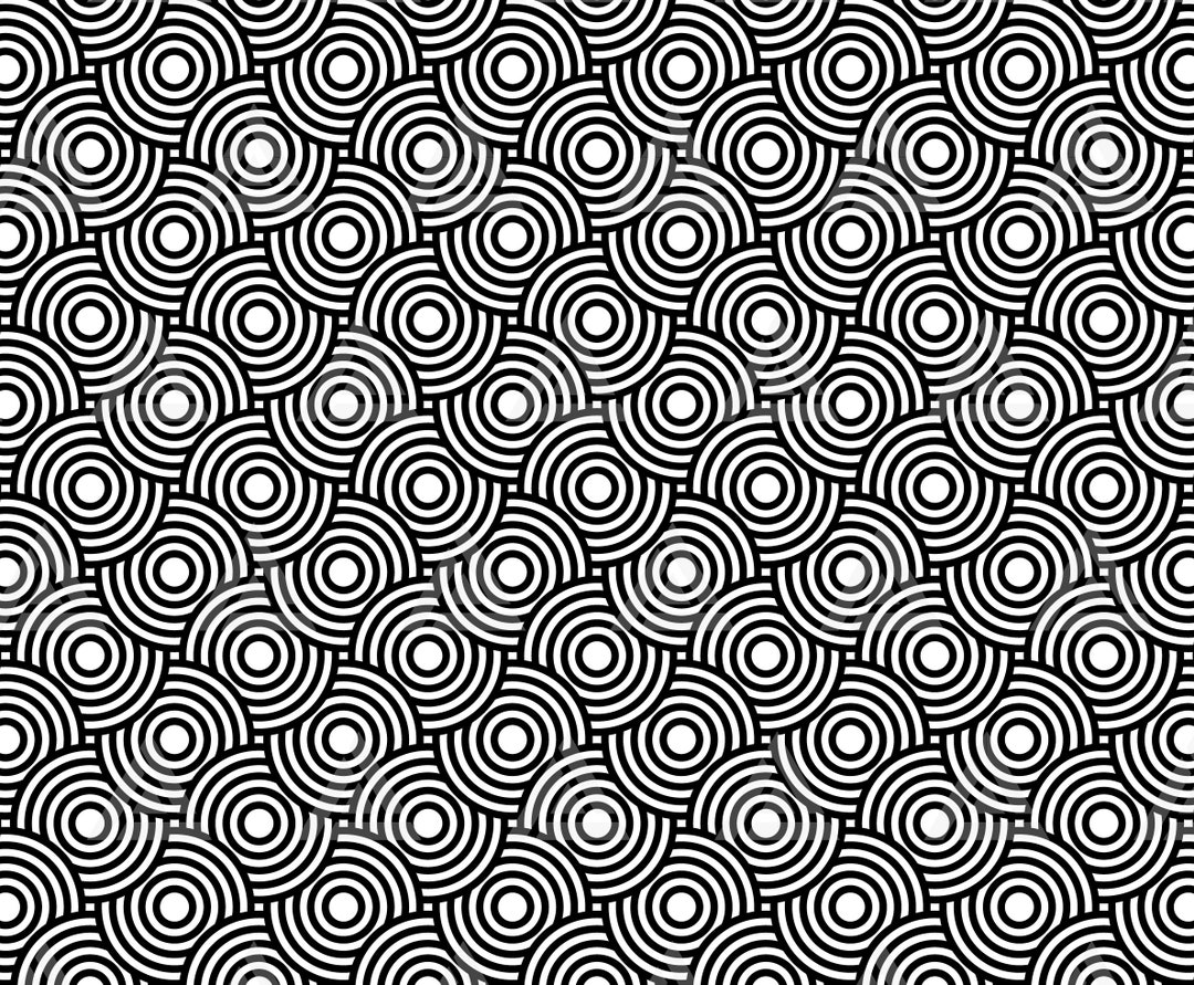 Japanese Circle Pattern Svg, Seamless Seigaiha Pattern, Geometric Round ...
