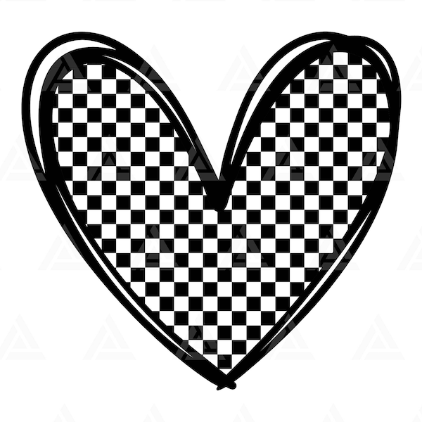 Checkered Heart - Etsy