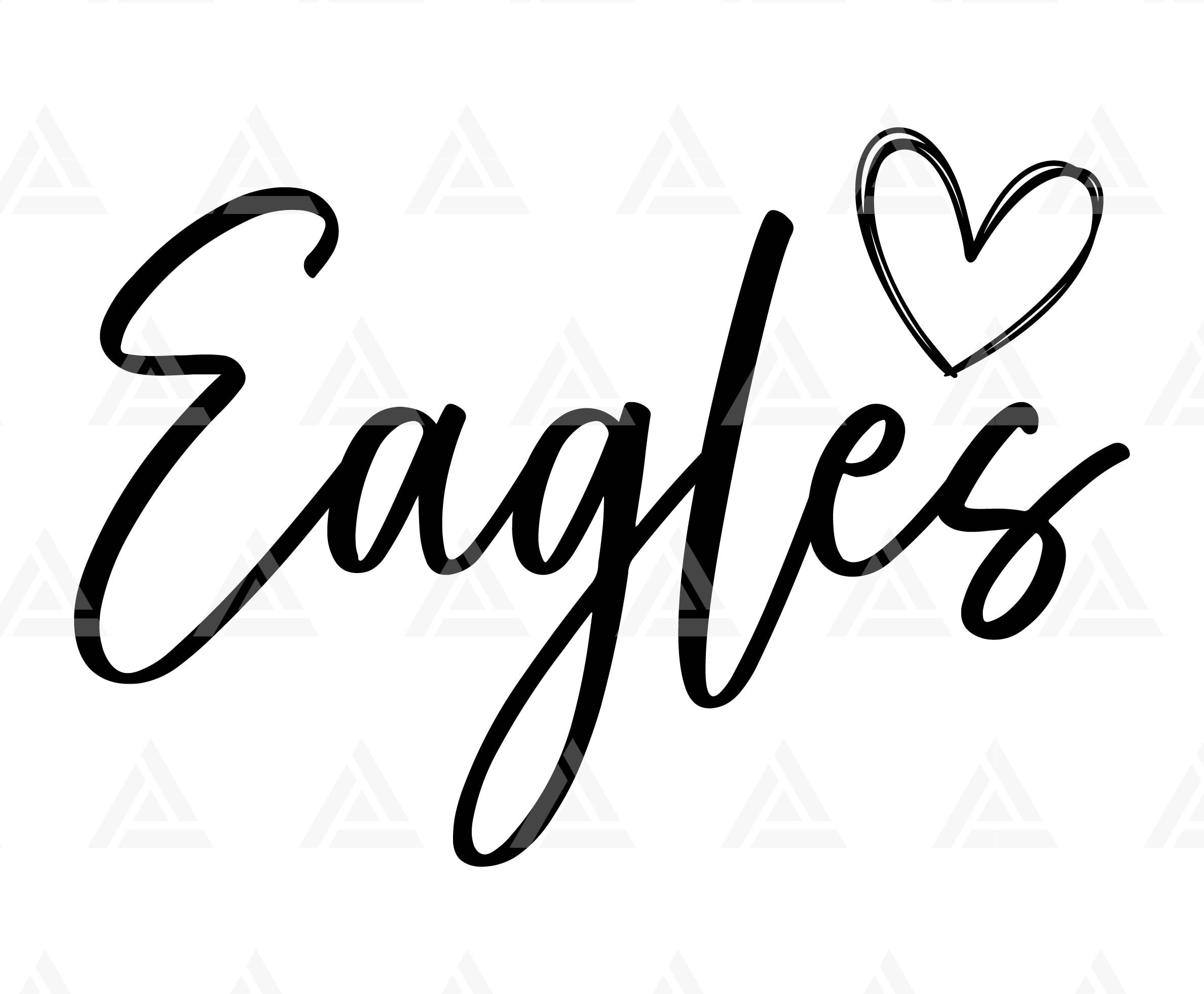Eagles Script Heart Svg, Eagles School Spirit, Eagles Mascot, Eagles ...