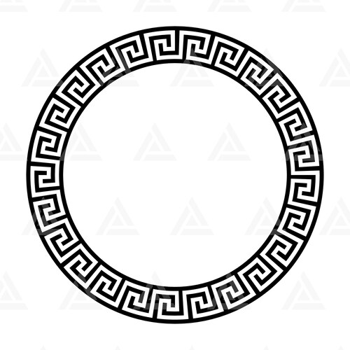 Circle Greek Key Frame Svg Greek Wave Pattern Seamless - Etsy UK