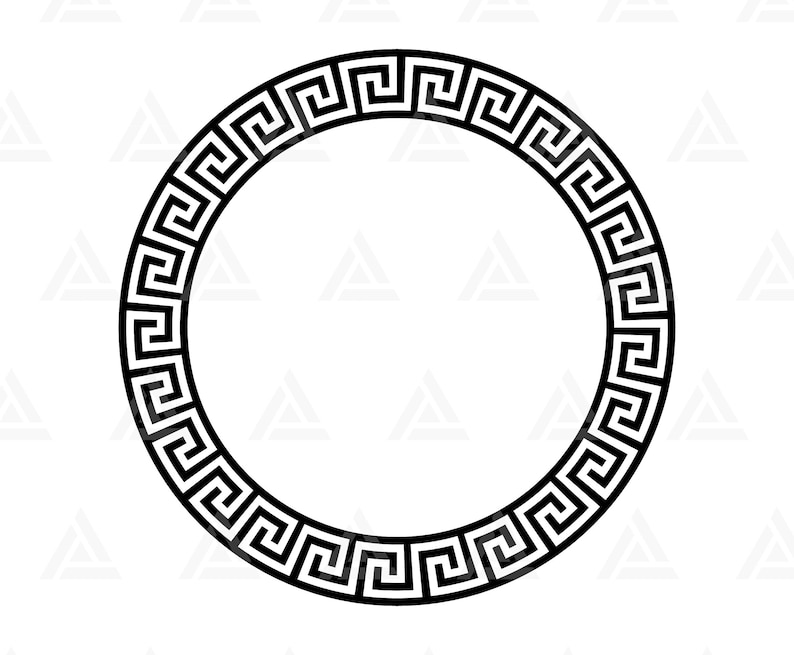 Circle Greek Key Frame Svg Greek Wave Pattern Seamless - Etsy Finland
