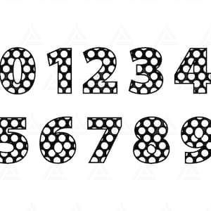 Polka Dot Numbers Svg, Kids Polka Dot Font, Polka Birthday Numbers Svg ...