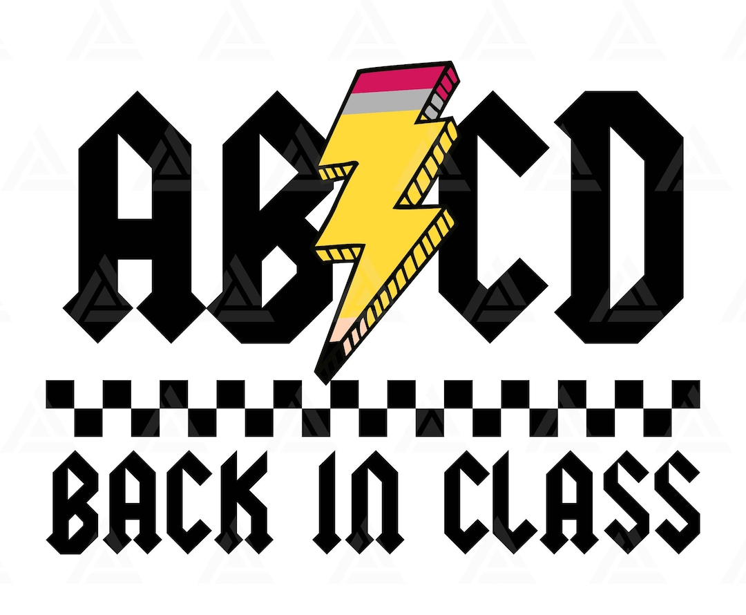 ABCD Teacher Svg, Back in Class Png, Pencil Lightning Bolt Svg, First ...