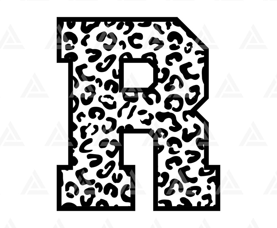 Leopard R Letter Monogram Svg, Cheetah R Letter Svg, Leopard College ...