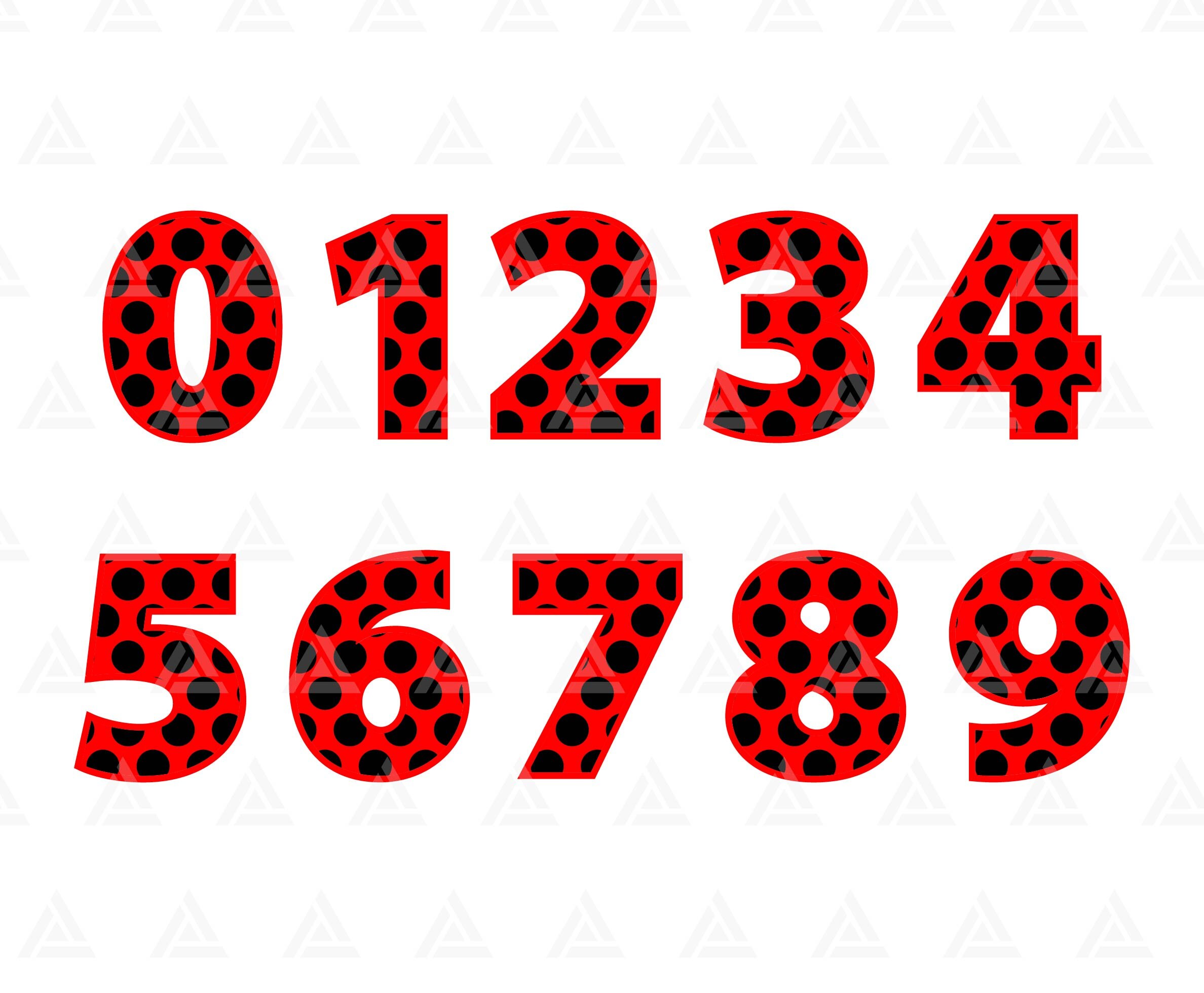 Ladybug Numbers Svg Ladybug Font Svg Polka Polka Dot Numbers - Etsy Canada