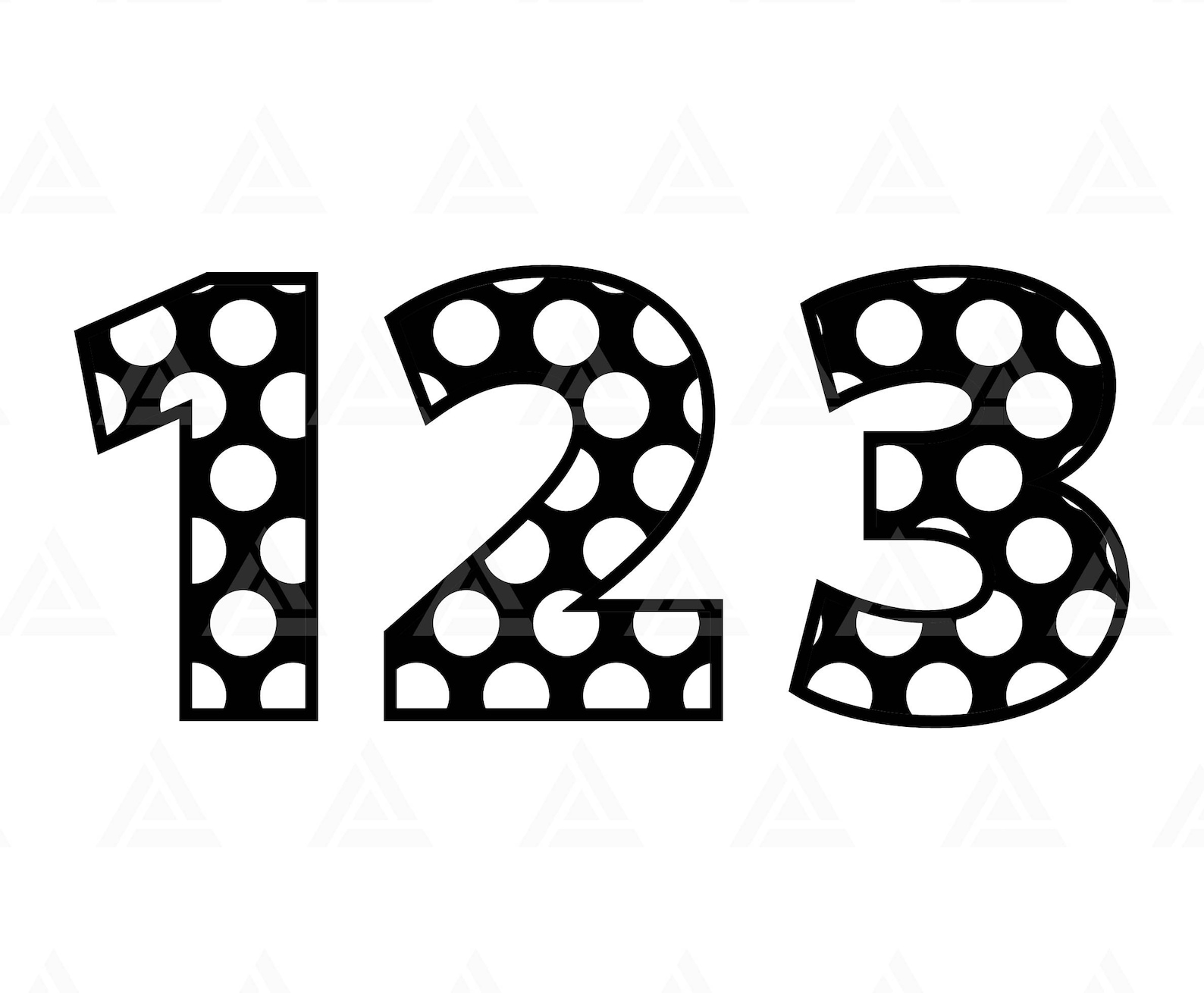 Polka Dot Numbers Svg Kids Polka Dot Font Polka Birthday - Etsy