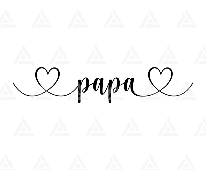 Papa Svg Papa Heart Svg Papa T-shirt Design Father's - Etsy
