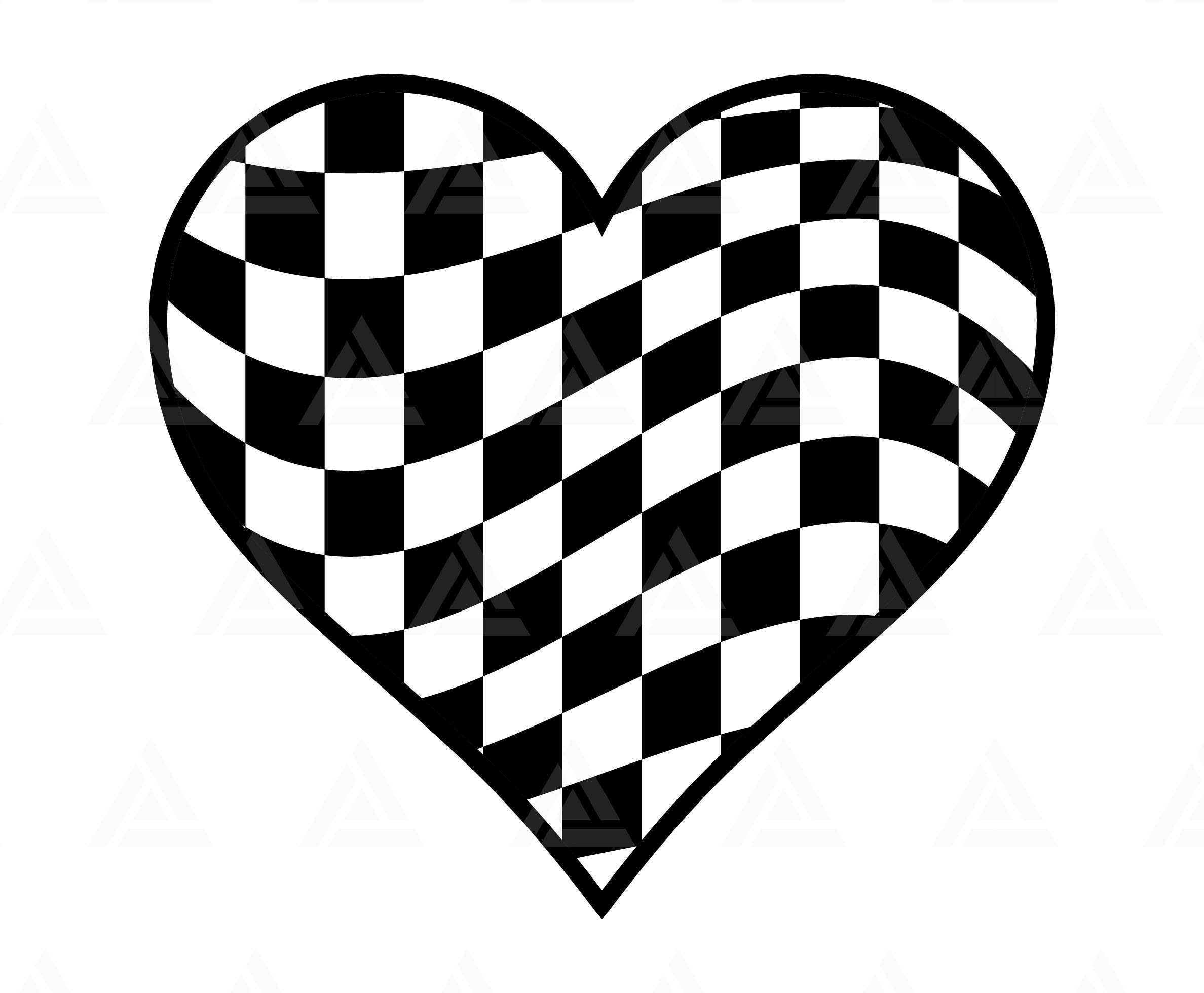 Wavy Checkered Heart Svg, Checkerboard Svg, Wrap Checkered, Retro ...