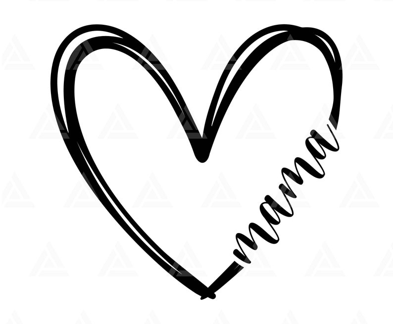 Mama Heart Svg Mom Svg Mommy Svg Mother's Day Svg Mama - Etsy