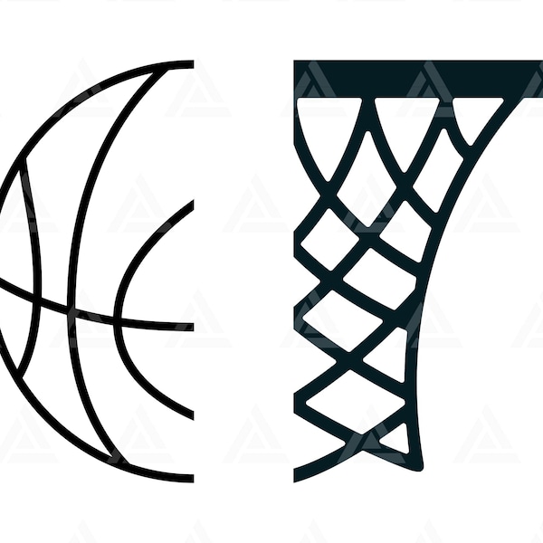 Half Basketball Svg - Etsy