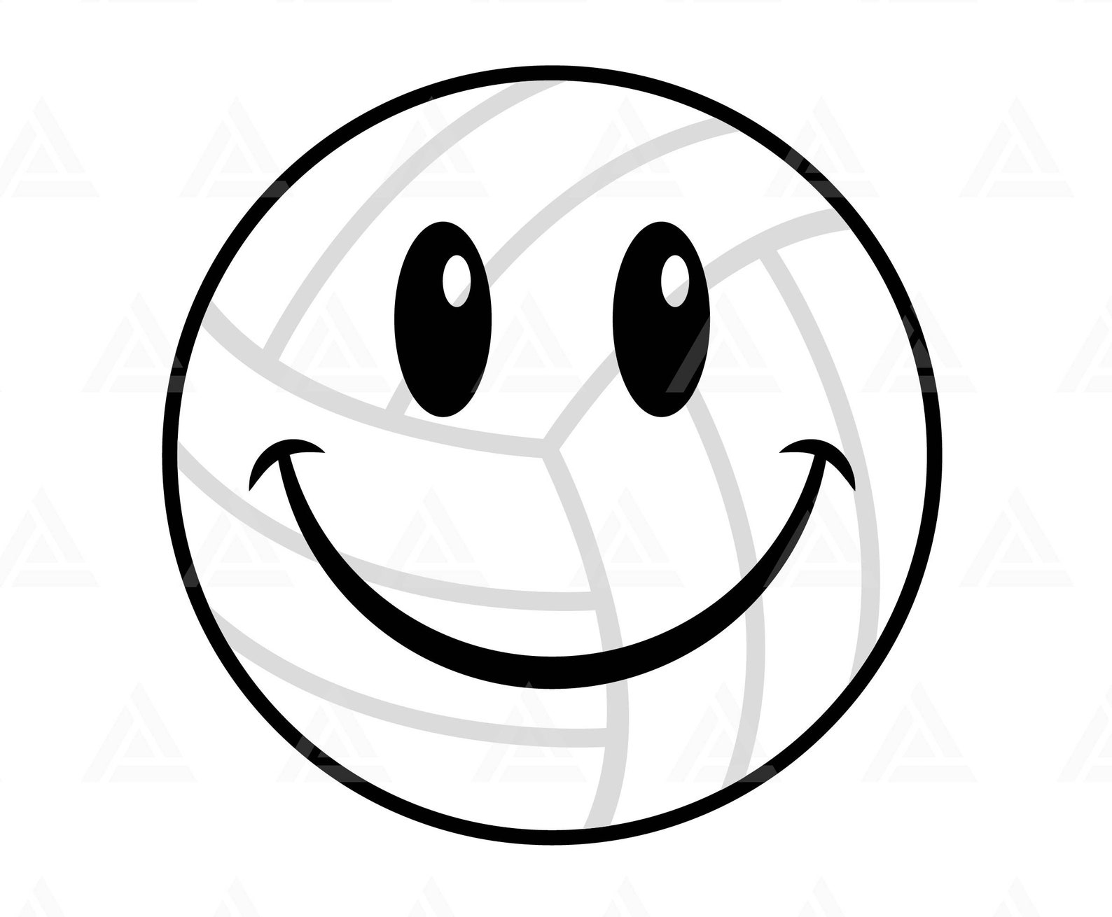 Volleyball Happy Face Svg, Happy Face Clipart, Volleyball Mom, Retro ...