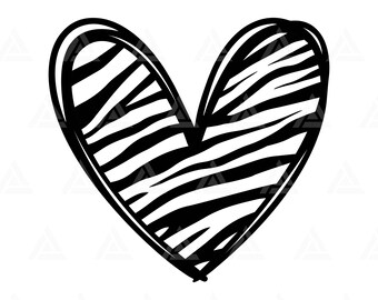 Zebra Print Heart Clipart