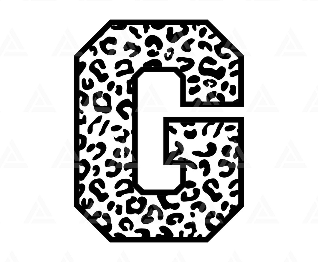 Leopard G Letter Monogram Svg, Cheetah G Letter Svg, Leopard Font ...
