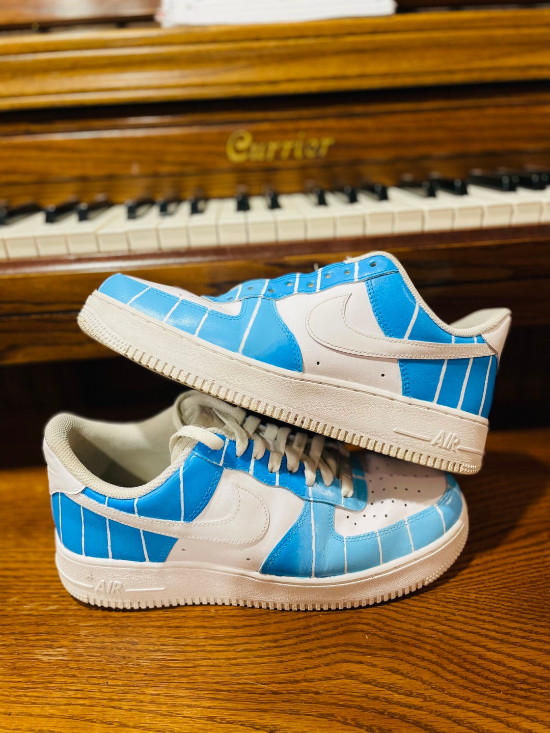 Custom Pale Blue Af1. Nike Hand Painted Air Force One - Etsy