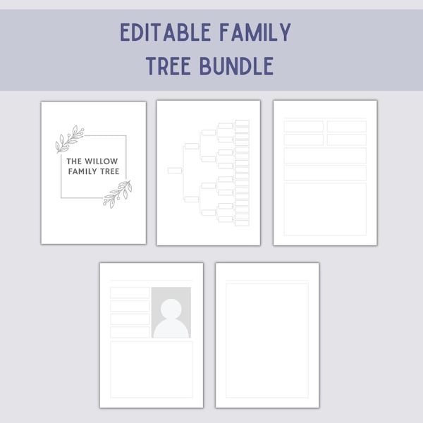 Family Tree Book Template - Etsy