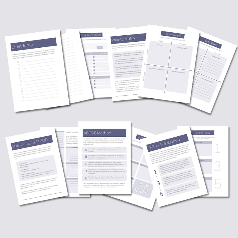 Task Prioritisation Bundle With ABCDE Method, Priority Matrix, Ivy Lee ...