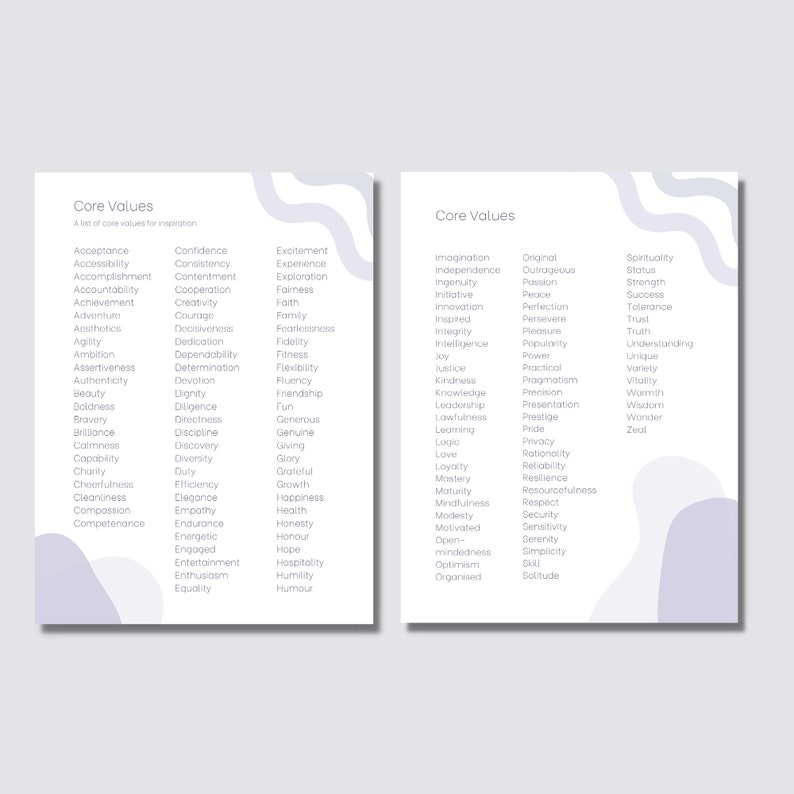 Discover Your Core Values Workbook Pastel Design Includes - Etsy Canada