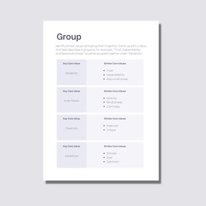 Discover Your Core Values Workbook - Pastel Design - Includes Exercises ...