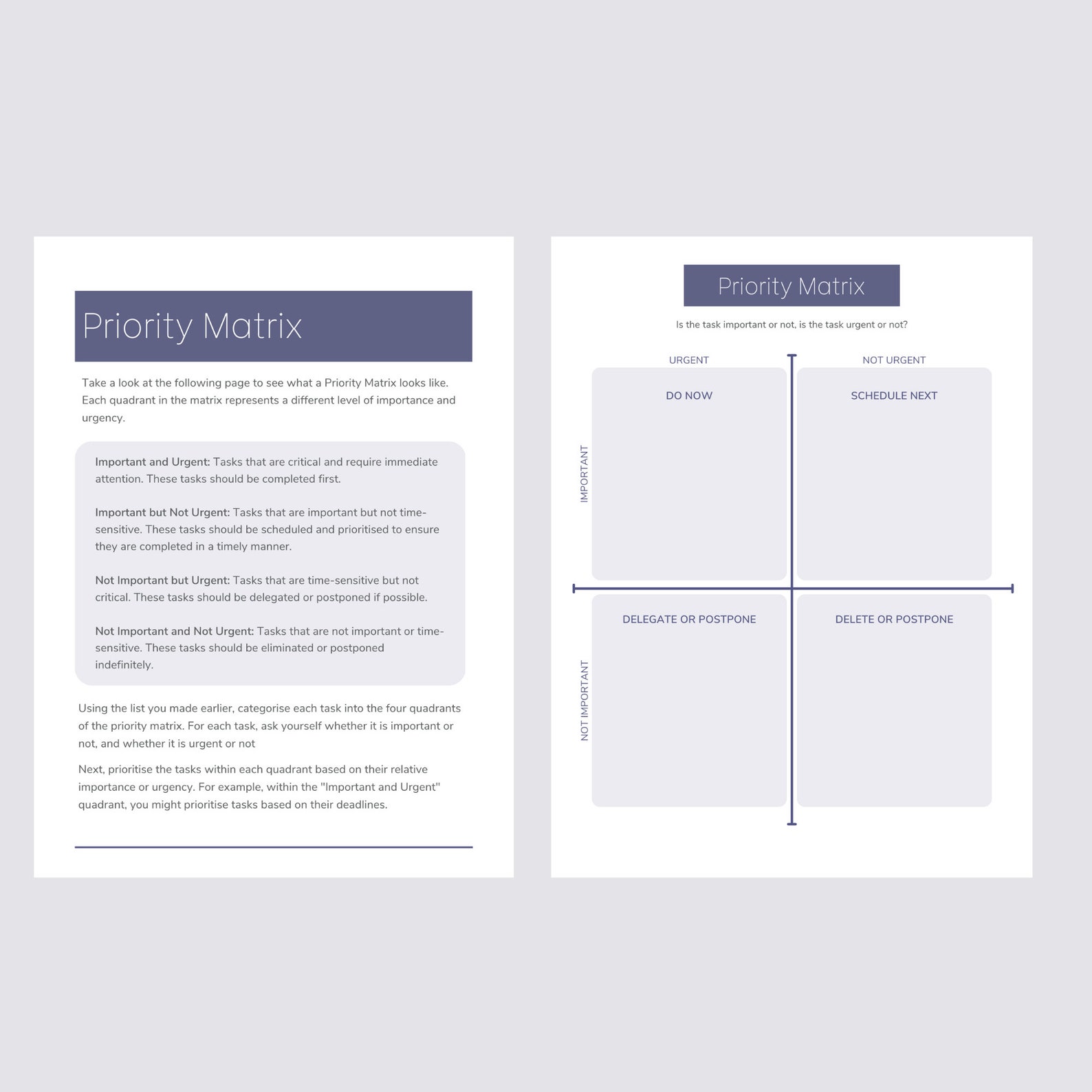 Task Prioritisation Bundle With ABCDE Method, Priority Matrix, Ivy Lee ...