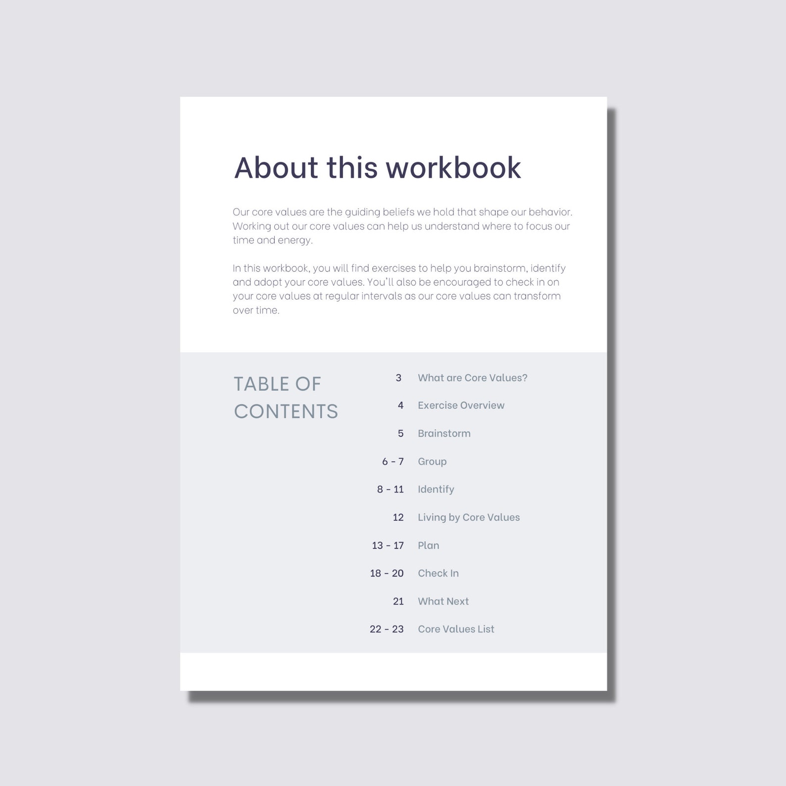 Core Values Workbook: Self-help Exercises & Inspiration (printable PDF ...