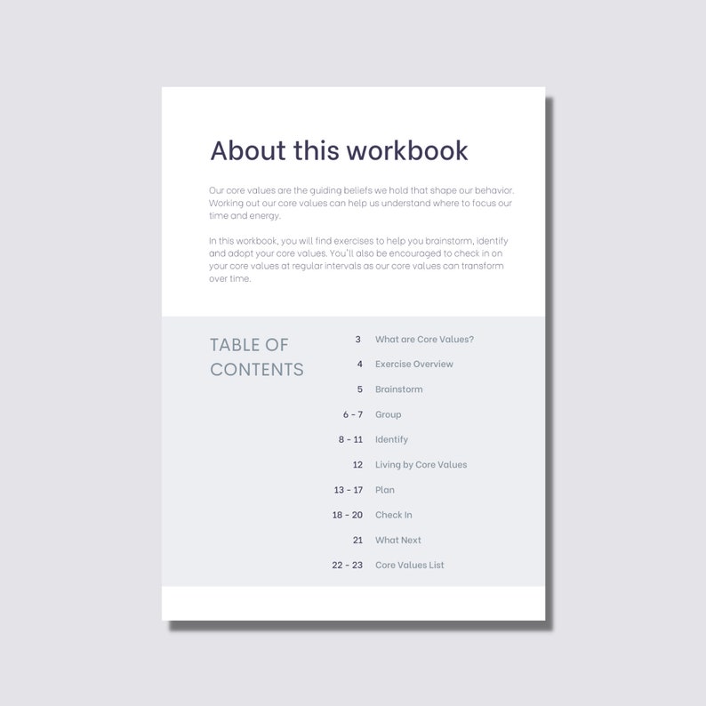 Discover Your Core Values Workbook Pastel Design Includes - Etsy Canada