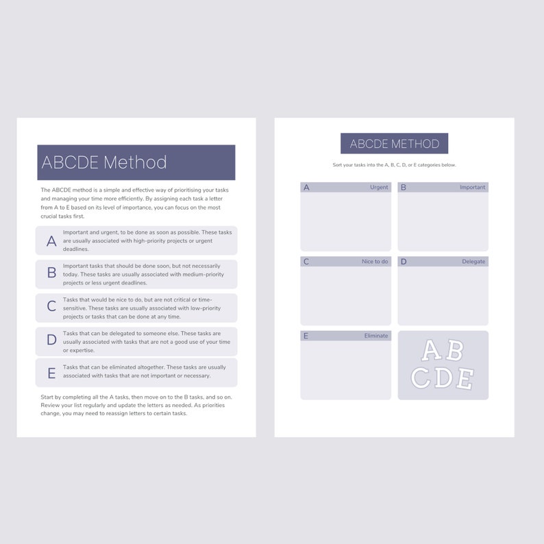 Task Prioritisation Bundle With ABCDE Method, Priority Matrix, Ivy Lee ...