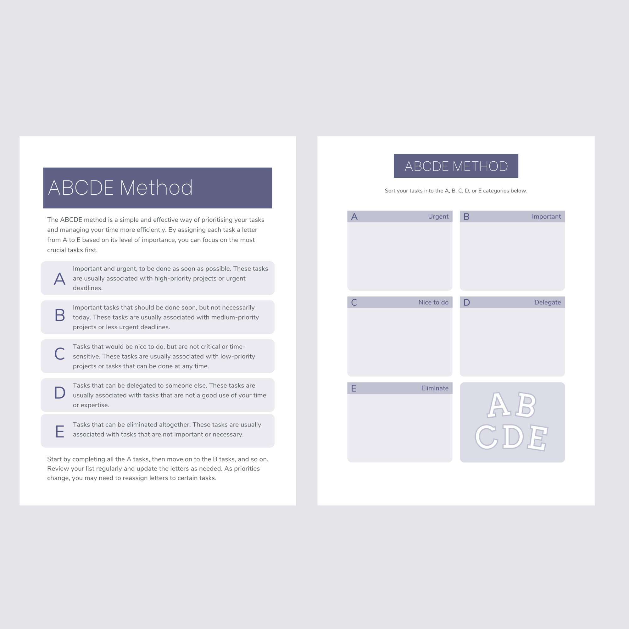 Task Prioritisation Bundle With ABCDE Method, Priority Matrix, Ivy Lee ...