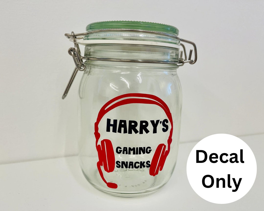Personalised Gaming Snacks Jar Decal, Gaming Jars, Snack Jars, Gaming ...