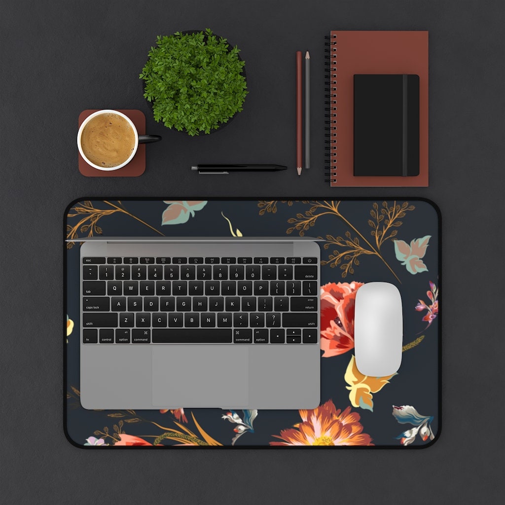 Stylish Floral Desk Mat Pretty Botanicals Large Desk Mat - Etsy