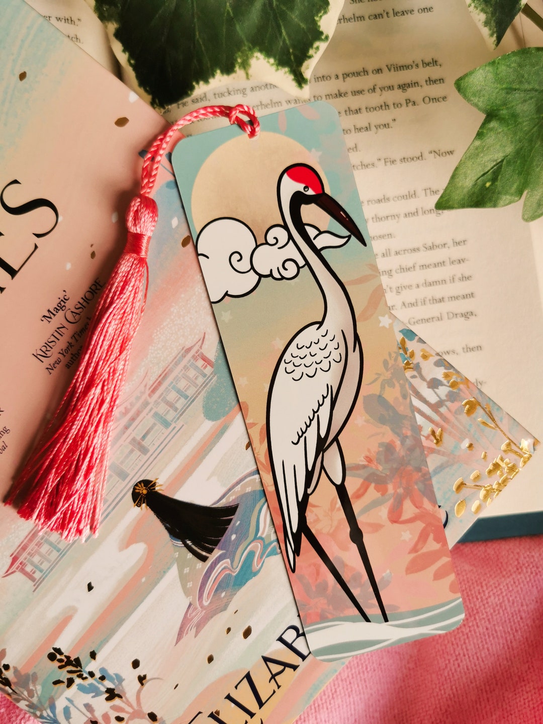 Crane Metalmark Aluminium Luxury Bookmark Pink Tassel Bookish Gifts - Etsy
