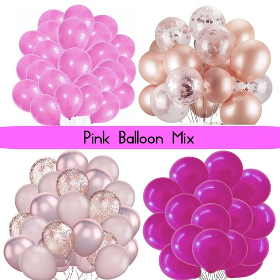 Pink Balloon Mix Pack of 20 Balloons Metallic Light - Etsy