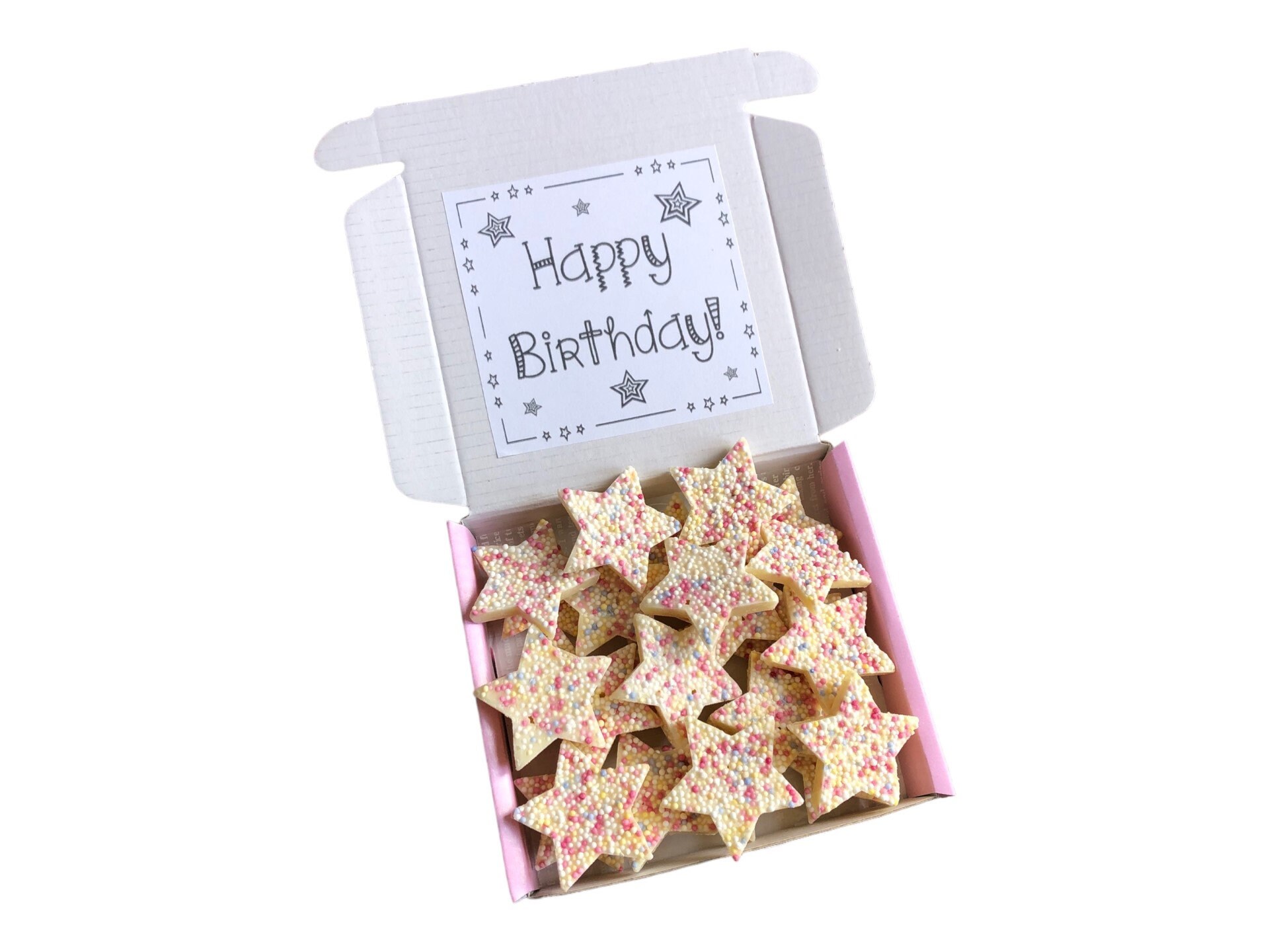 Mini Letterbox Treat White Chocolate Stars 120g Edible Gift Box ...