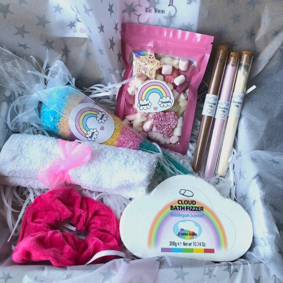 Bath Time Treat Box Rainbow Soak Pamper Hamper Young Girl - Etsy UK