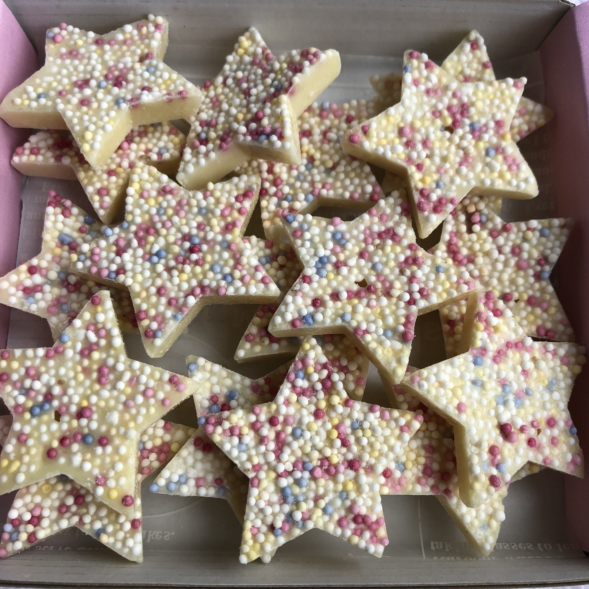 Mini Letterbox Treat White Chocolate Stars 120g Edible Gift Box ...