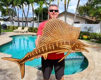Wood Sailfish Wall Art - Etsy
