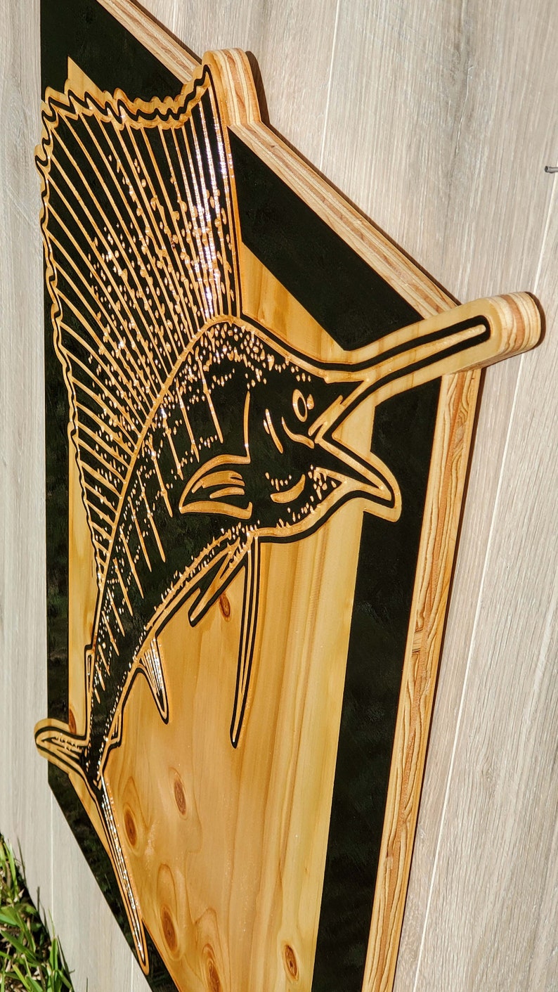 Sailfish Wood Carving Wall Hanging Sign Sport Fishing Decor - Etsy