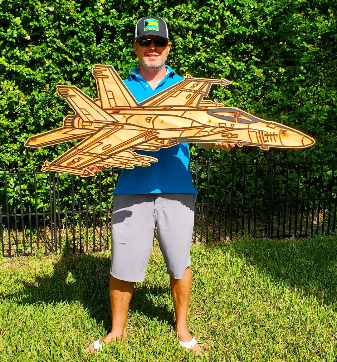 F18 Super Hornet Fighter Jet Wall Hanging Wood Carving. Fighter Jet ...