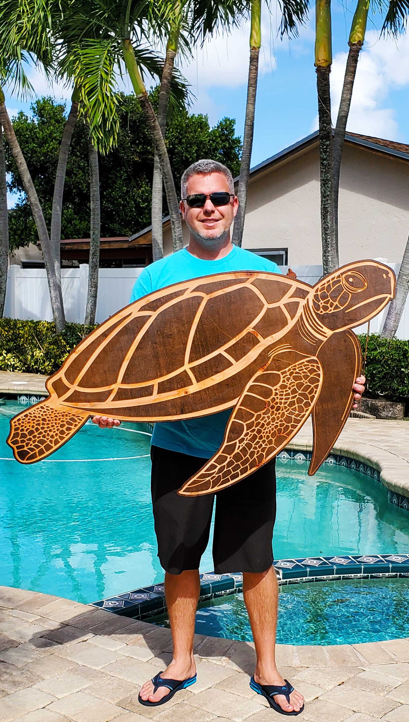 Loggerhead Sea Turtle Wood Carving Wall Art Sea Turtle Made - Etsy