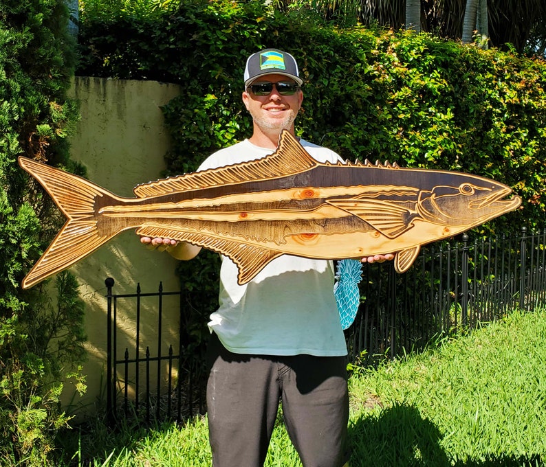 Cobia Wall Decoration Fish Sign Carved Wooden Cobia Wall Art Decor ...