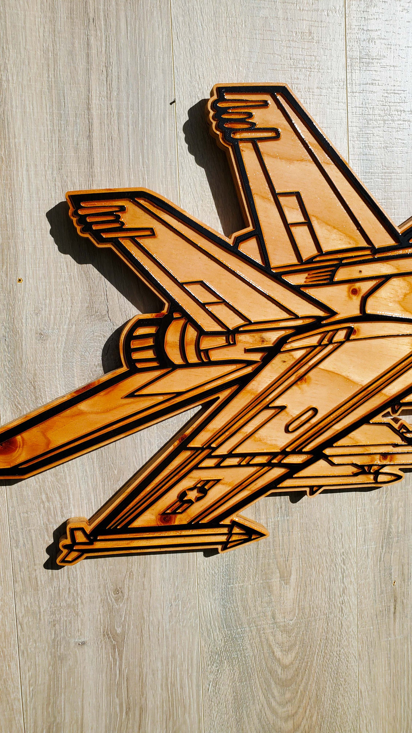 F18 Super Hornet Fighter Jet Wall Hanging Wood Carving. Fighter Jet ...
